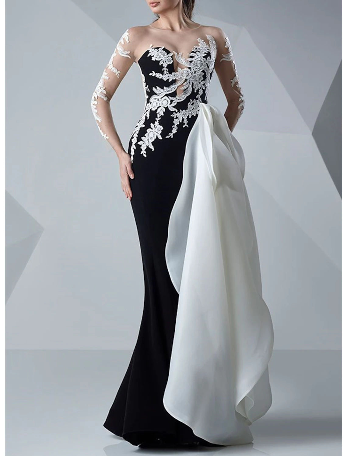 Aimishang Mermaid / Trumpet Evening Gown Color Block Dress Formal Wedd ...