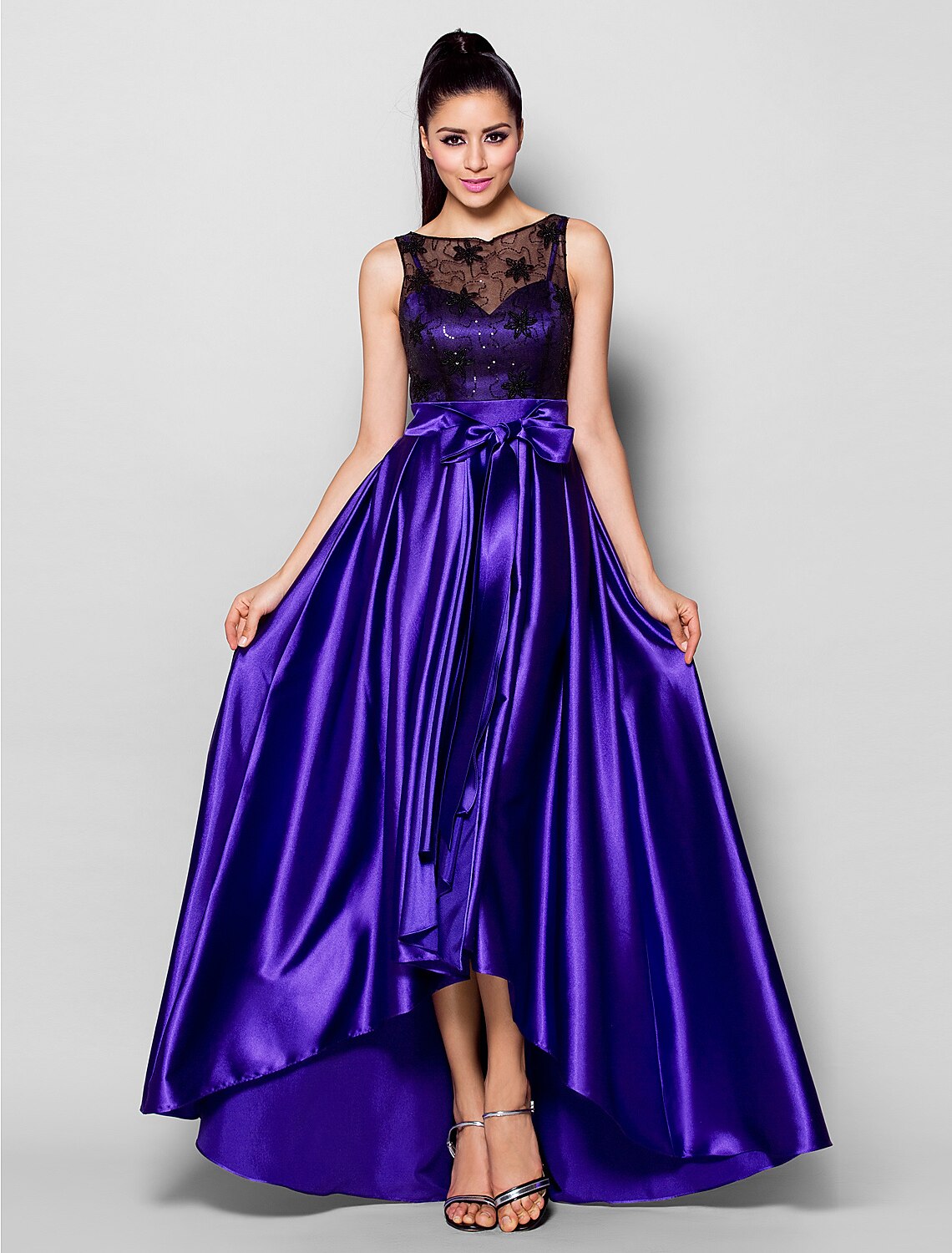 Aimishang A-Line Open Back See Through Formal Evening Dress Illusion N ...